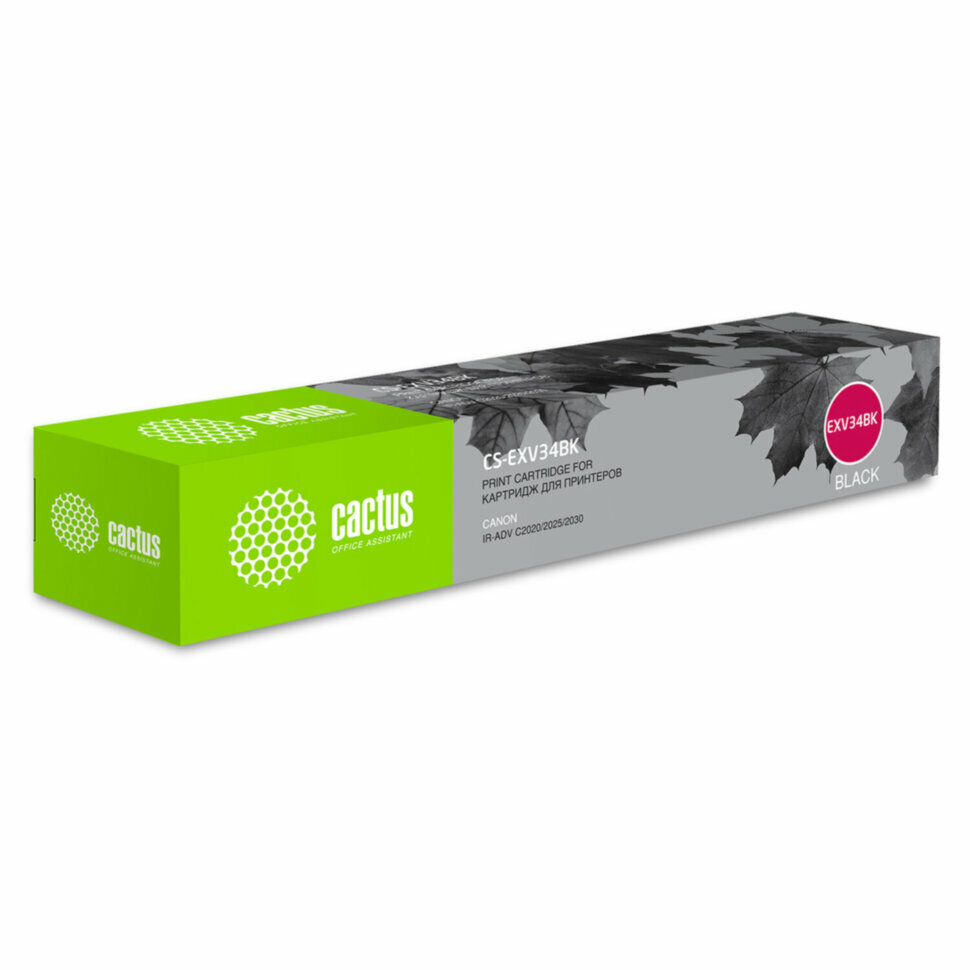 Картридж лазерный CACTUS (CS-EXV34BK) для Canon IR C2030L/C2030i/C2020i, черный, ресурс 23000 страниц, 363679