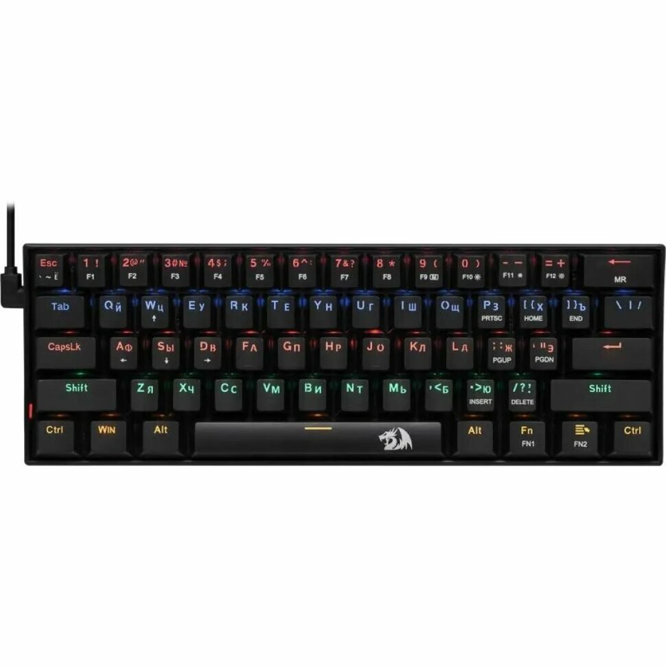 Клавиатура Redragon Lakshmi (78119) механич. RU, радужная, тихая,61кн, 2319000