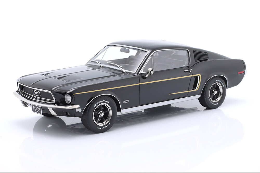 Модель коллекционная KK-SCALE Ford mustang gt fastback 1968 black