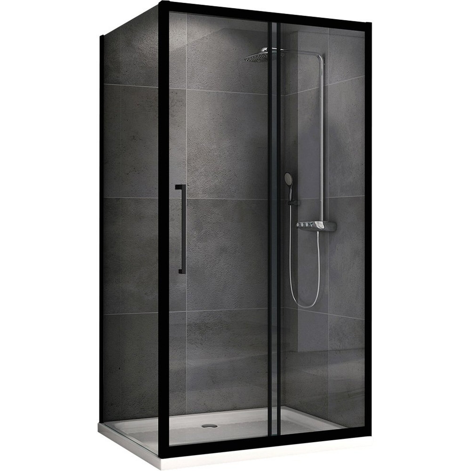Душевой уголок Abber (Аббер) Schwarzer Diamant 1500х800 мм (габариты площадки) AG30150BH-S80B