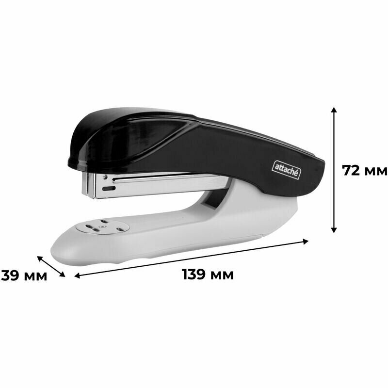 Степлер Attache Pulse(№24/6-26/6) до 25 листов, пластик, черный, 1866809