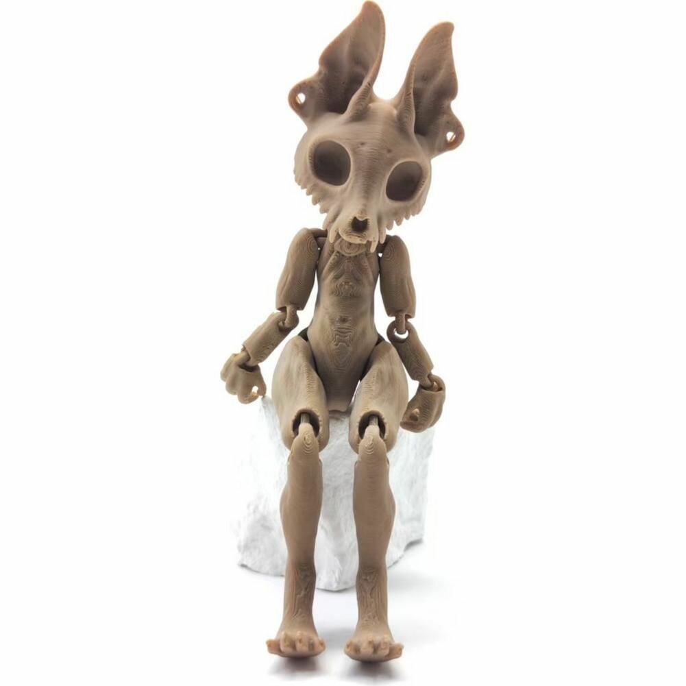 Фигурка кошки с черепом, напечатанная на 3D-принтере