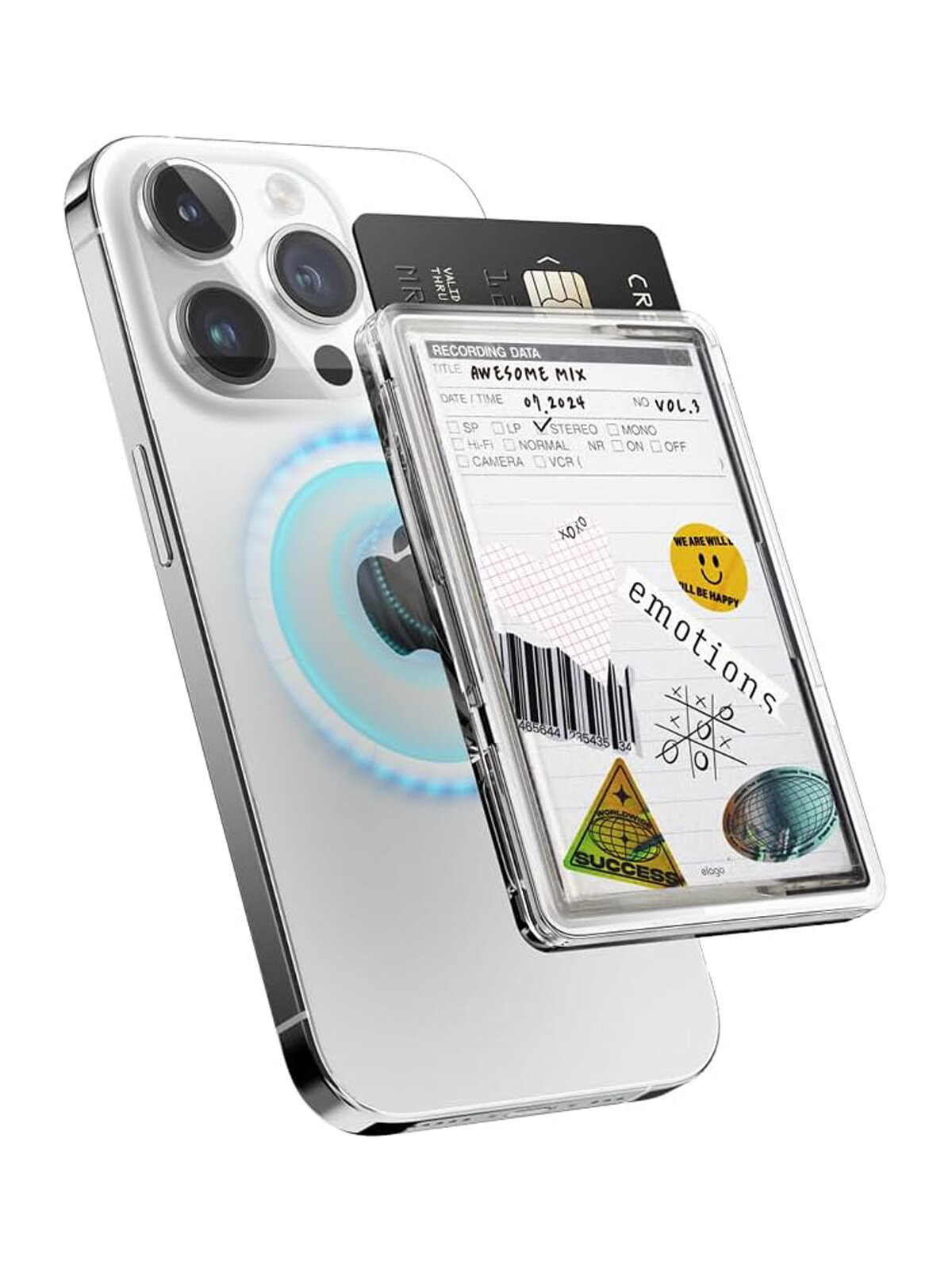 Магнитный картхолдер Elago для iPhone, Unique Music с креплением MagSafe, с покрытием от пожелтения