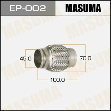 Гофра глушителя усиленная, 3-х слойная 45x100 усиленная, 3-х слойная, interlock, 45x100 MASUMA EP-002