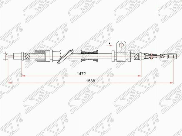 Трос ручного тормоза SAT ST-52-0080 MITSUBISHI CARISMA/ LANCER VI RH 96-06