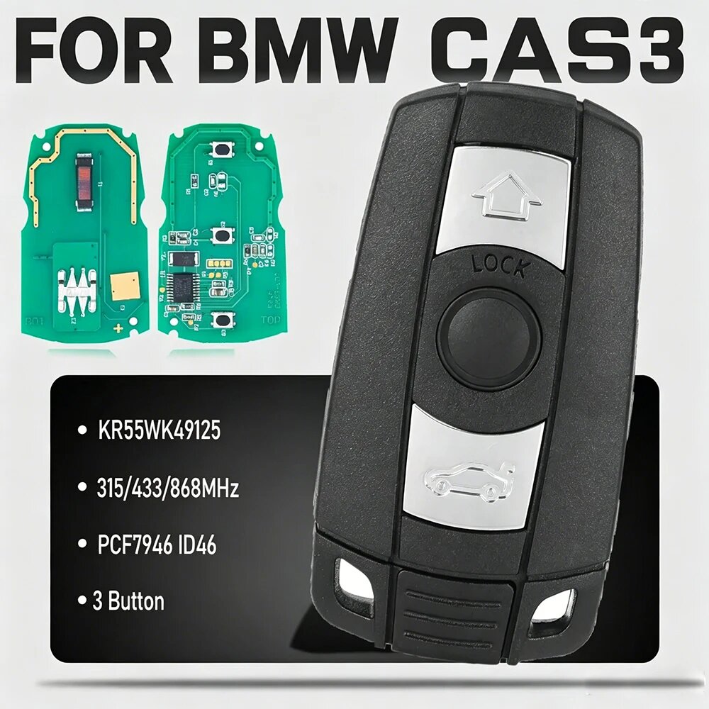 Смарт-ключ KEYECU KR55WK49125 3 кнопки 868MHz BMW E60 E61 E90 E92 X5