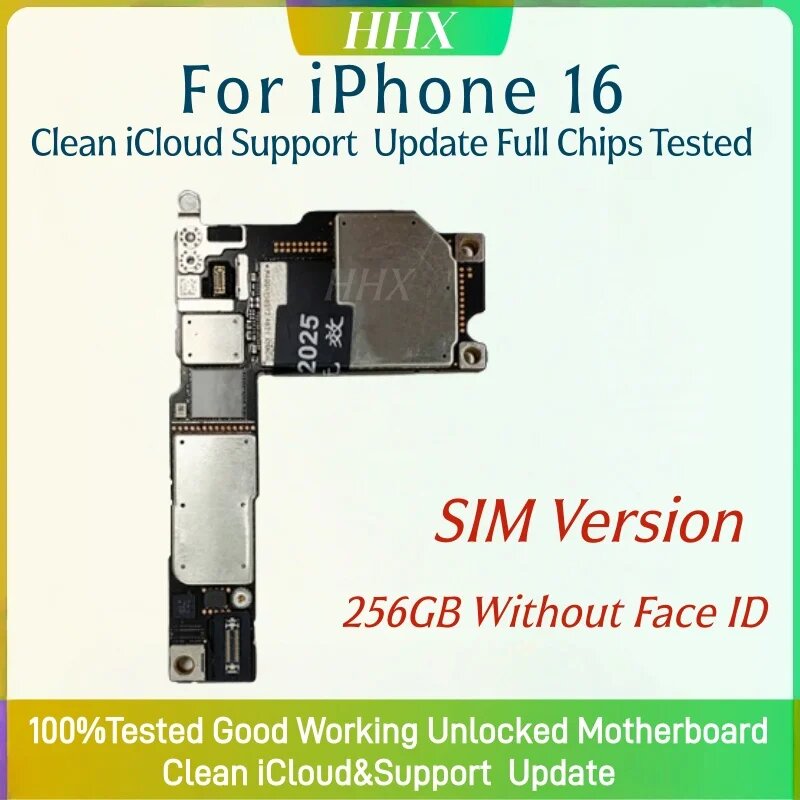 Материнская плата iPhone 16 256GB SIM No Face, чистая iCloud