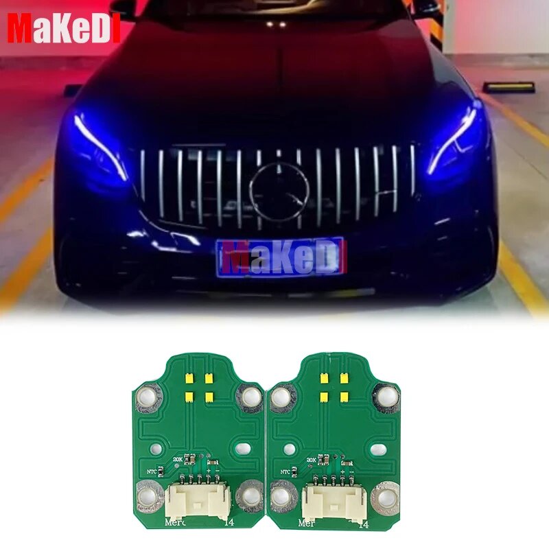 Подходит для Mercedes-Benz DRL W205 C205 C180 C200 C300 C43 C63 AMG Purple Angel Eyes PCB Светодиодные платы дневной свет Светодиодная фара