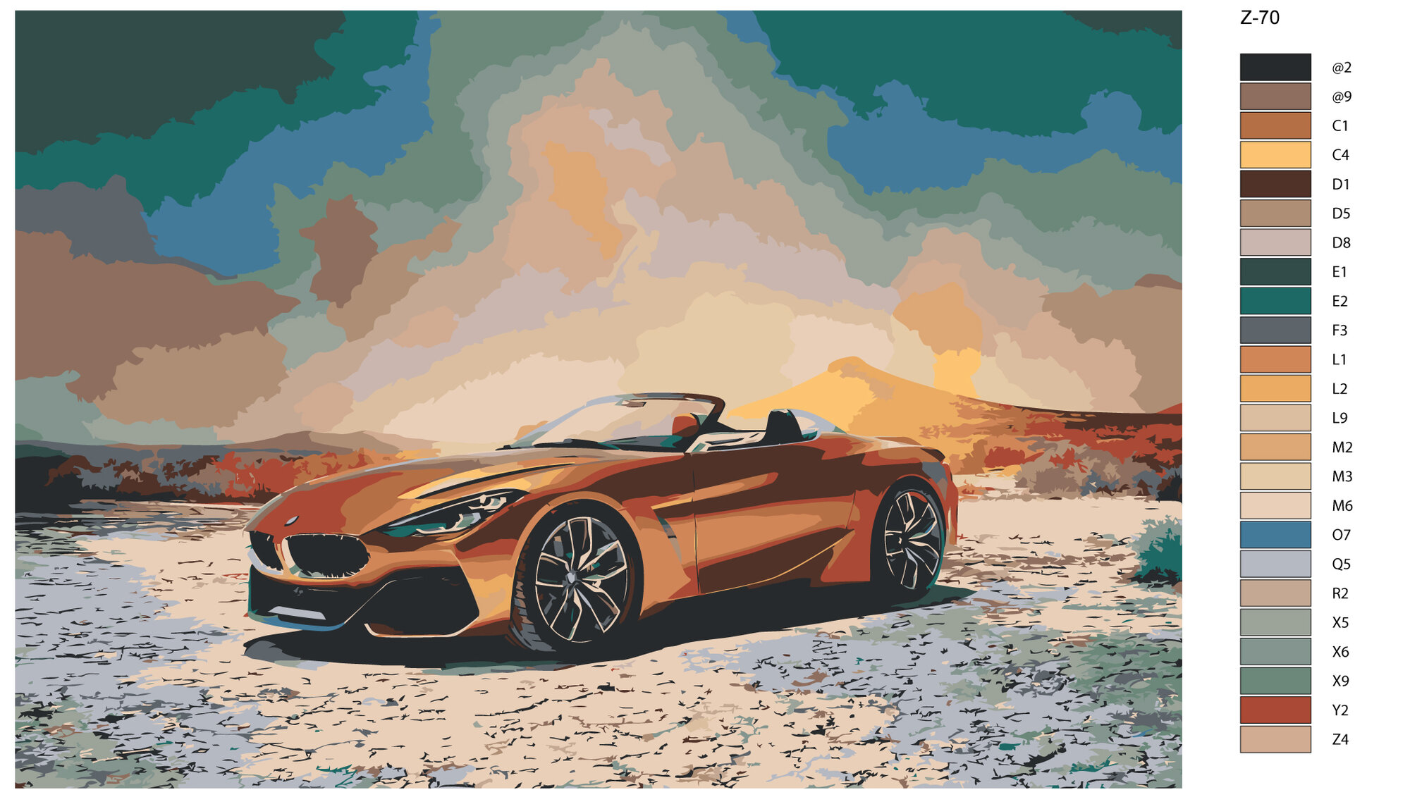 Картина по номерам Z70 "BMW Z4", 60x90 см