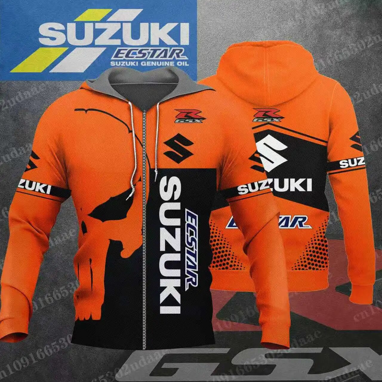 Suzuki 2026 толстовка полиэстер 6XL, ZIP-orange