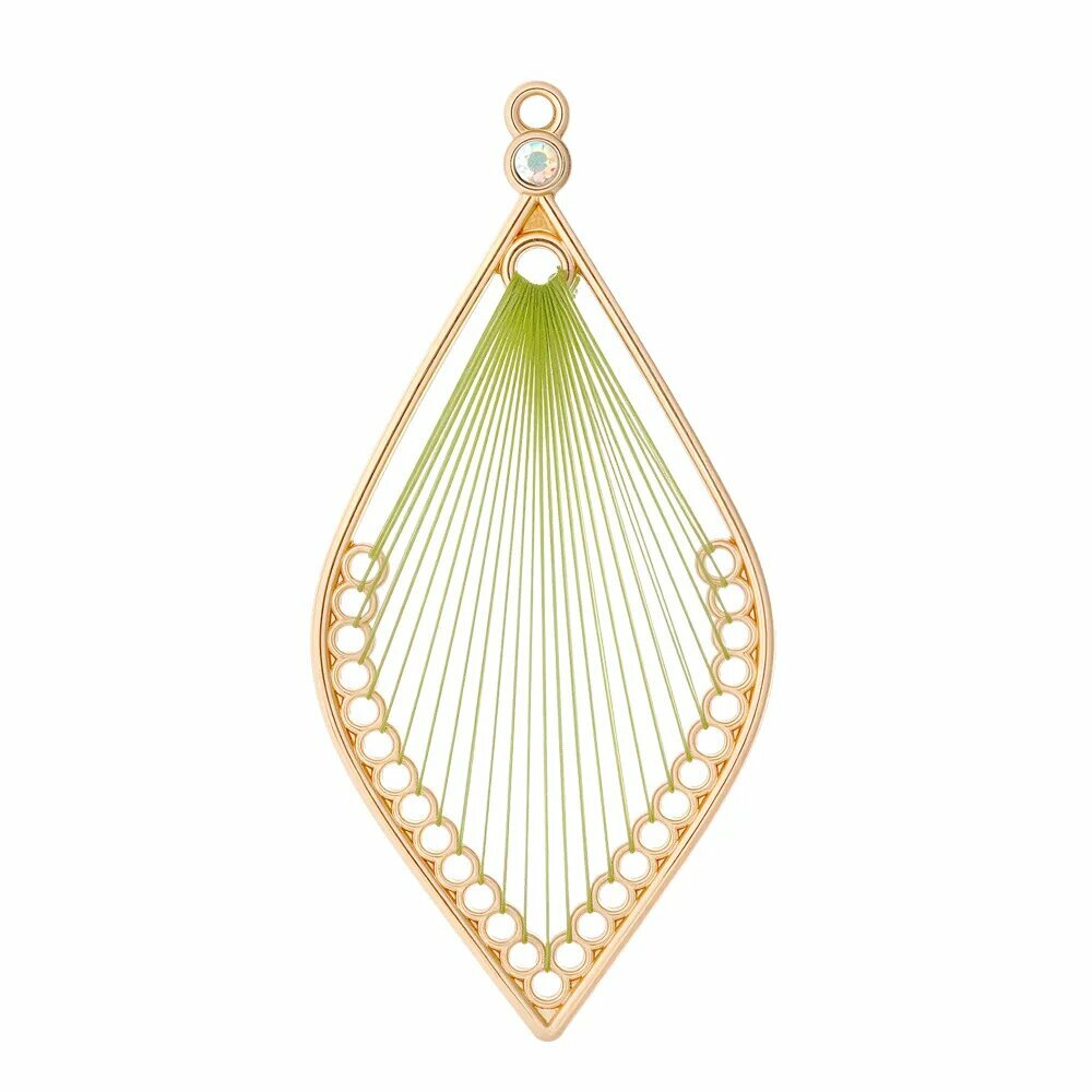 Подвески-талисманы BeDif в виде листьев из тканой нити Golden Green