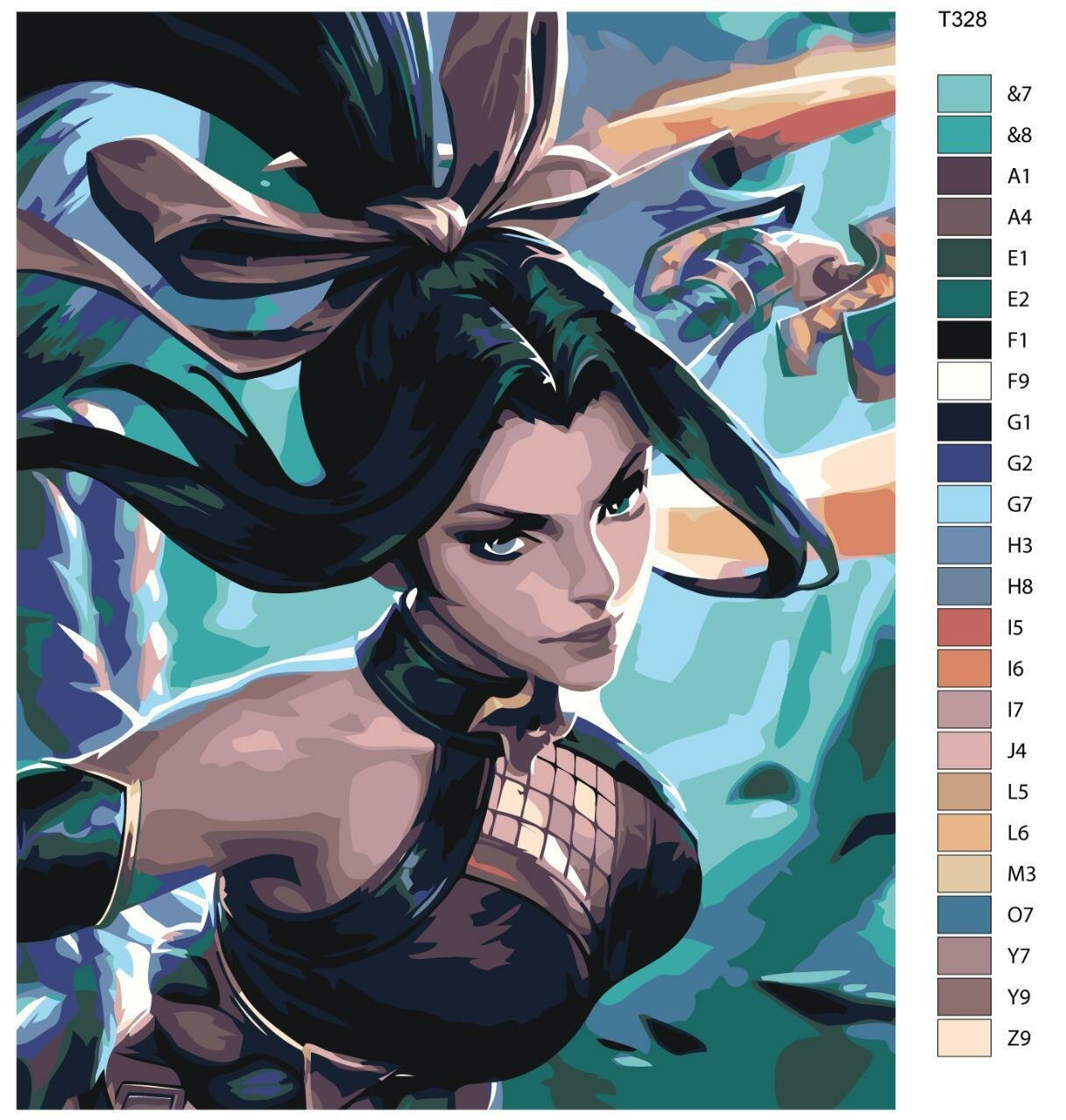 Картина по номерам Т328 "Mobile Legends: ханаби" 80x100