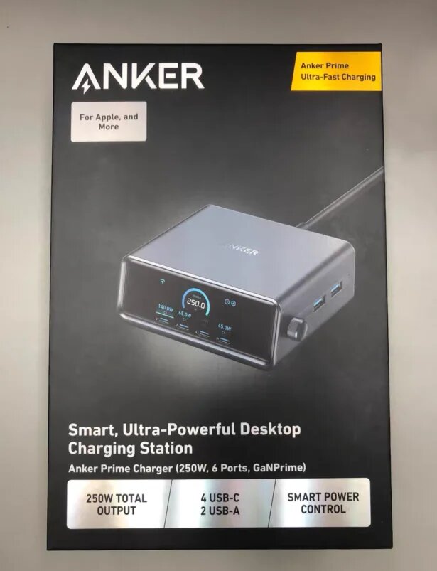 Настольное зарядное устройство Anker Prime High-Power 6-в-1 с технологией GaN, 250w Desktop Charger
