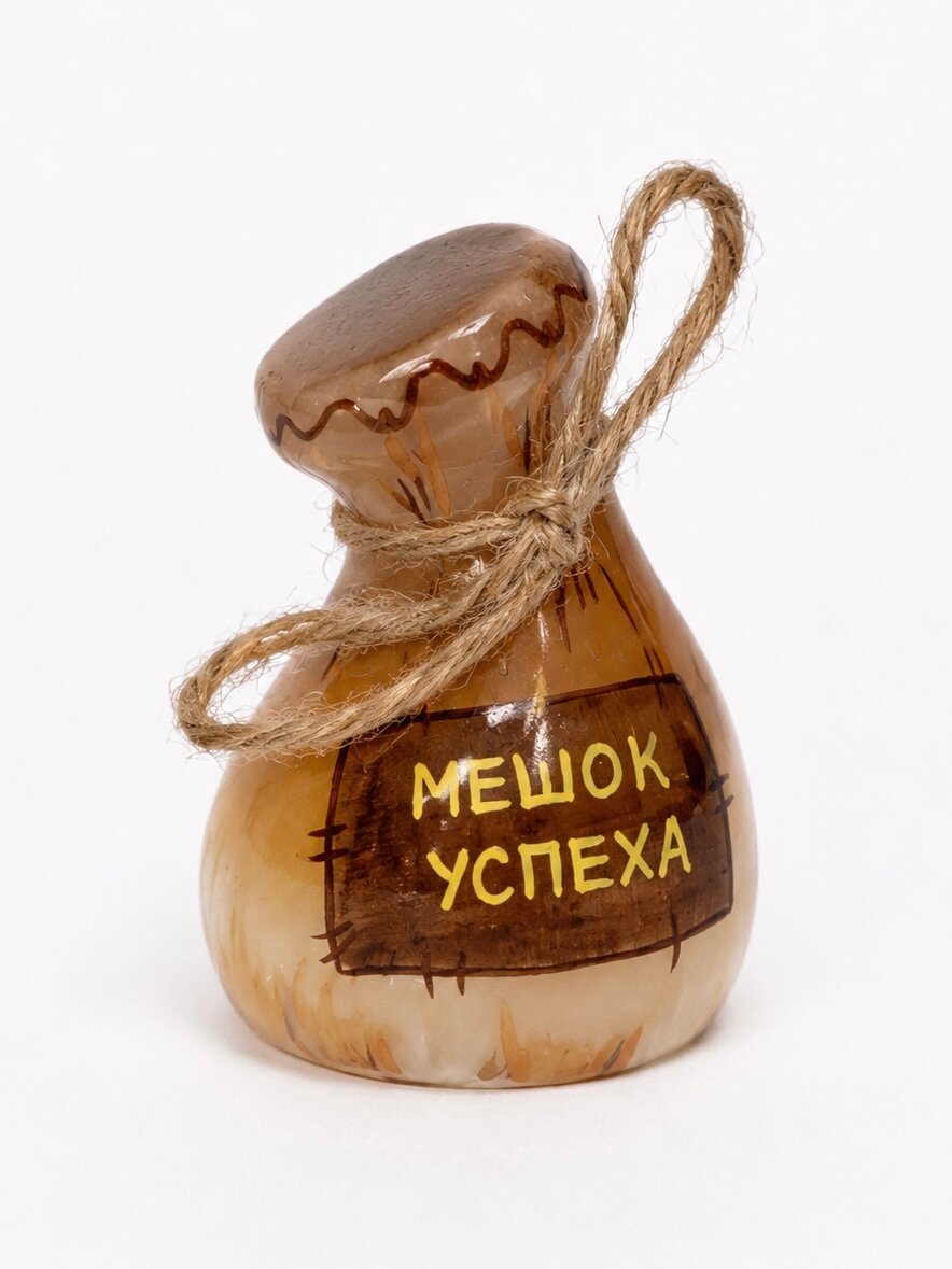Статуэтка Мешок успеха из селенита, натуральный камень, сувенир, декор для дома