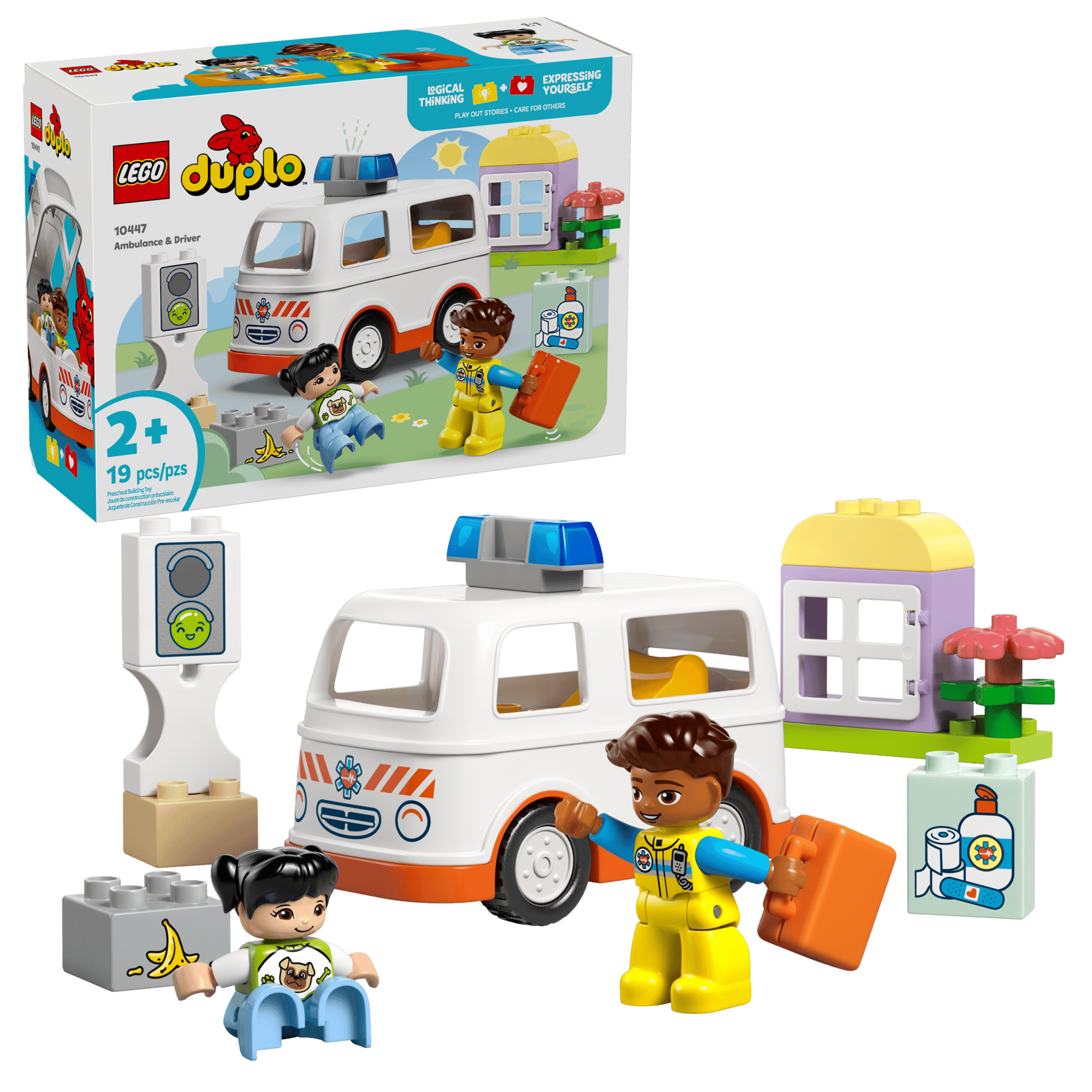 Конструктор LEGO DUPLO 10447 Машина скорой помощи с водителем, 19 дет.