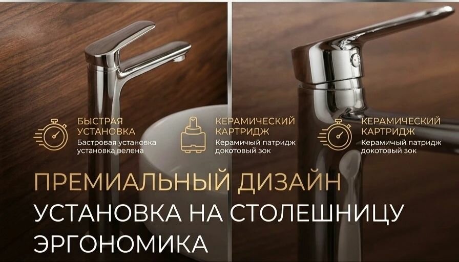 Смеситель для раковины — фото 1