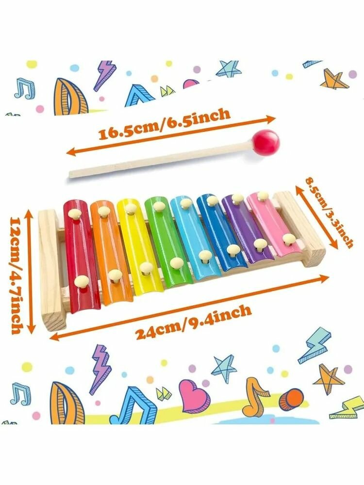 Деревянные ксилофоны игрушки для малышей.