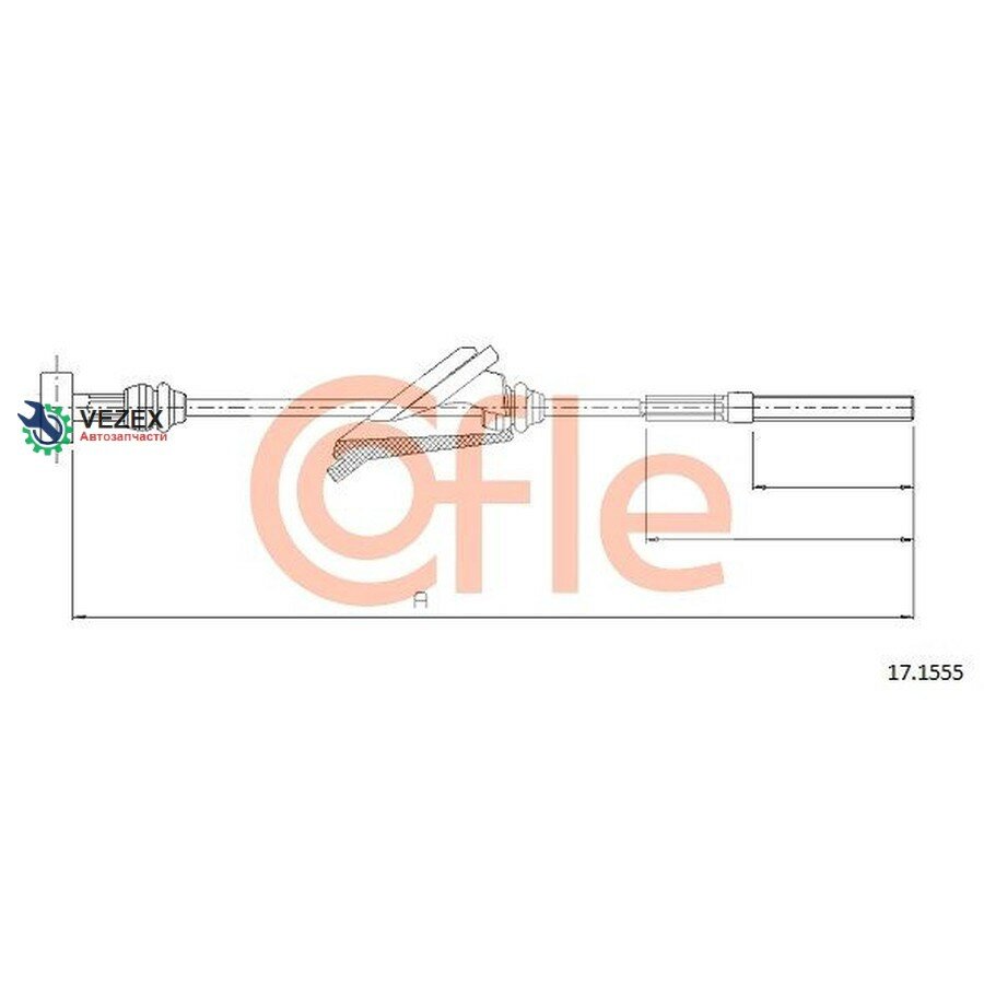 COFLE 92171555 Трос стояночного тормоза передн TOYOTA RAV4 all 500- 92171555