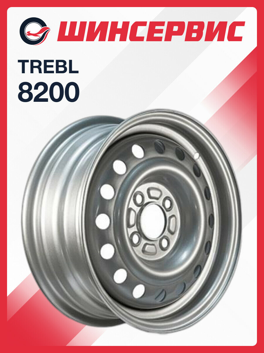 Стальной колесный диск TREBL 8200 R15.0x6.0J 4x108.0 ET52.50 ЦО63.30 для автомобиля