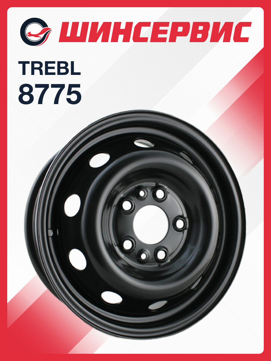 Стальной колесный диск TREBL 8775 R15.0x6.0J 5x118.0 ET68.00 ЦО71.10 для автомобиля