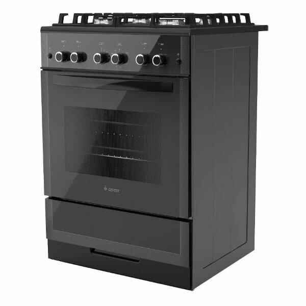 Газовая плита Gefest ПГ 6500-02 G1A0, 60 см, 4 конфорки, 52 л, гриль, черный