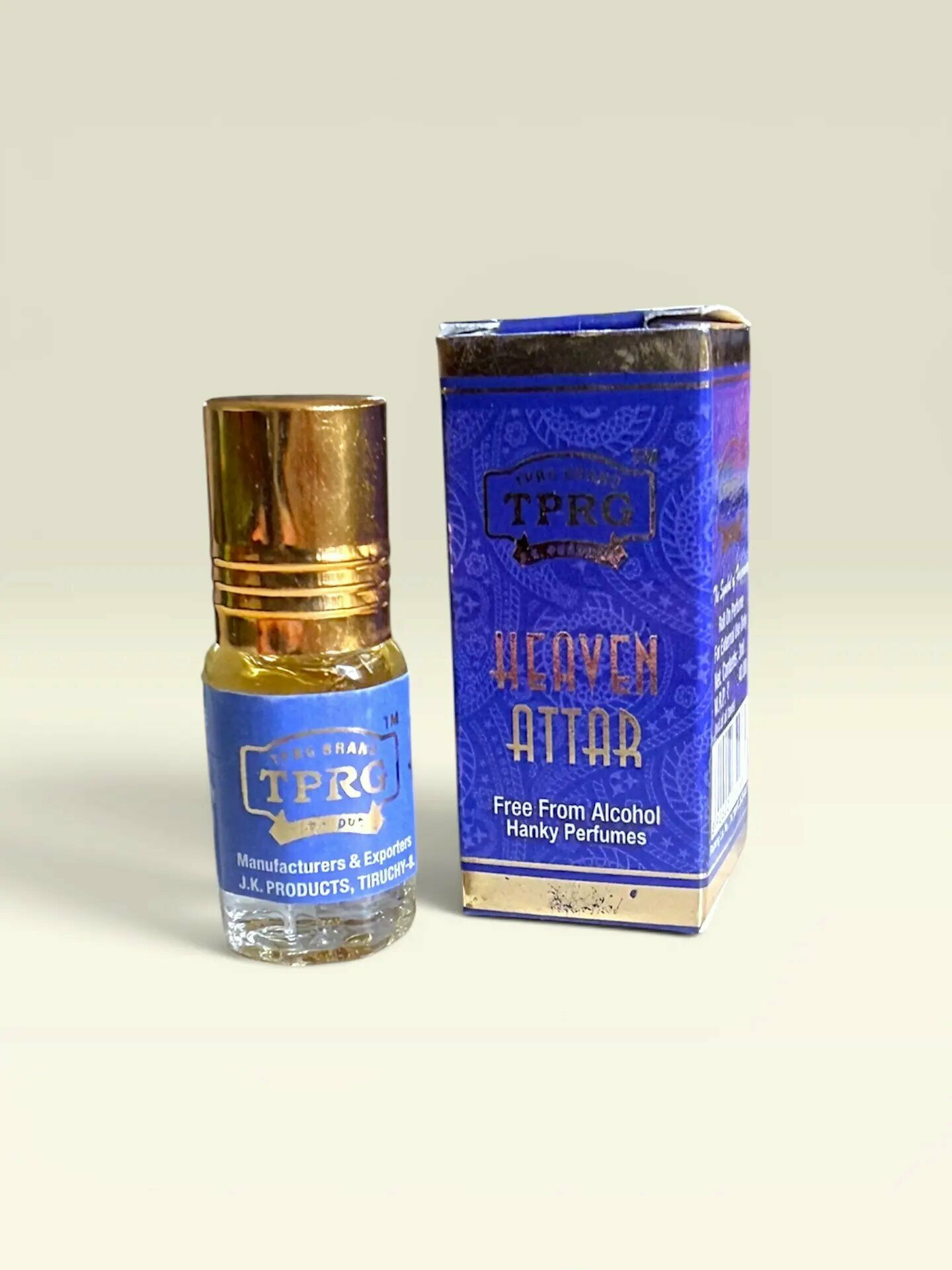 HEAVEN Attar, Free From Alcohol, TPRG (небесный Аттар, масляные индийские духи), ролик, 3 мл.