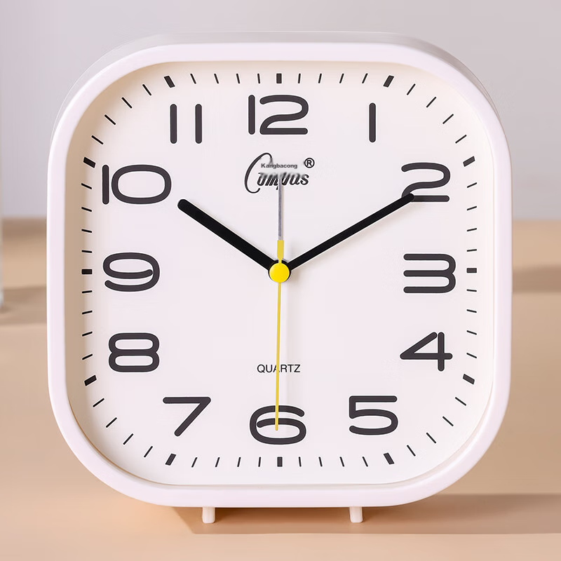 Kangbasai Desktop Alarm Clock for Children And Students, Simple Bedroom Bedside Clock, 2361 White
