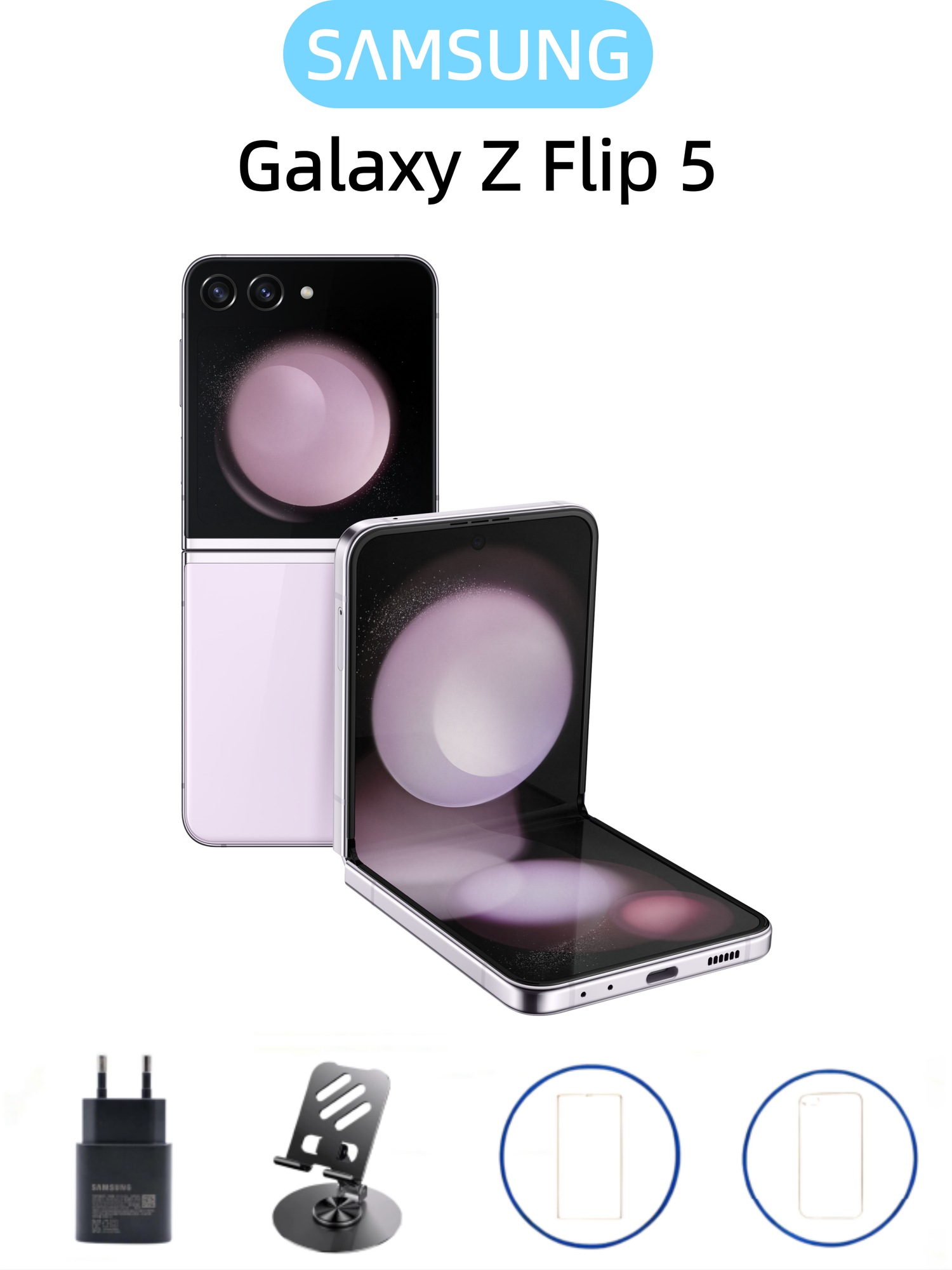 Смартфон Samsung Galaxy Z Flip5 8/256 ГБ, nano SIM + eSIM, лаванда