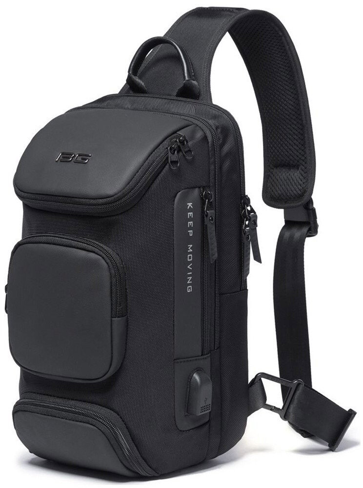 Рюкзак с одной лямкой Bange BG-7086 black однолямочный 9л. городской