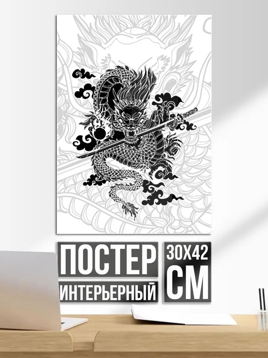 Постер на стену Дракон dragon