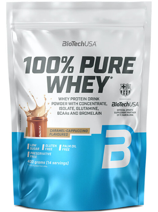 Сывороточный протеин BioTechUSA 100% Pure Whey 400 г, Карамель-капучино