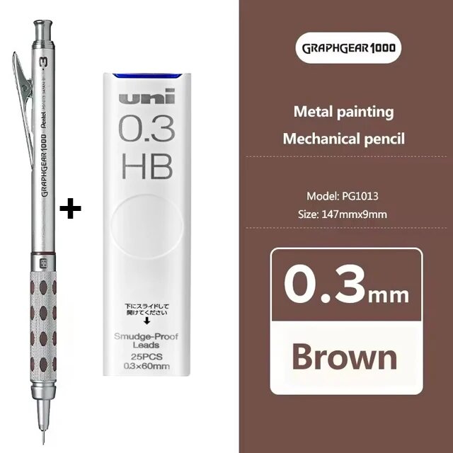 Механический карандаш Pentel Graphgear 1000 0,3/0,5/0,7/0,9 мм PG1013 HB Set