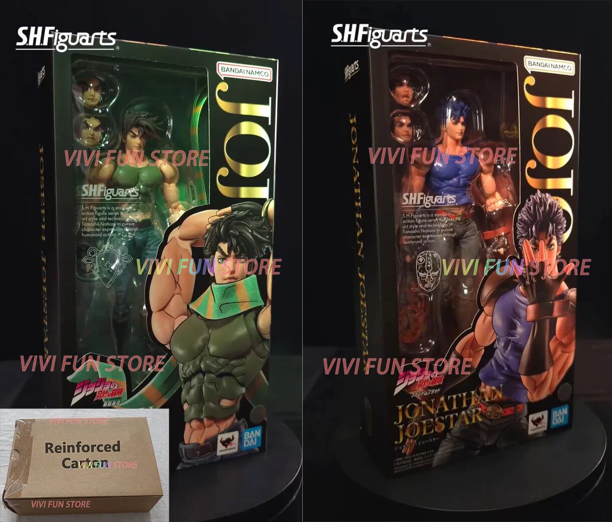 Фигурки BANDAI SHF S.H.FIGUARTS Джотаро Куджо, Джонатан Джостар, Джозеф Джостар из AB BOX Reinforced
