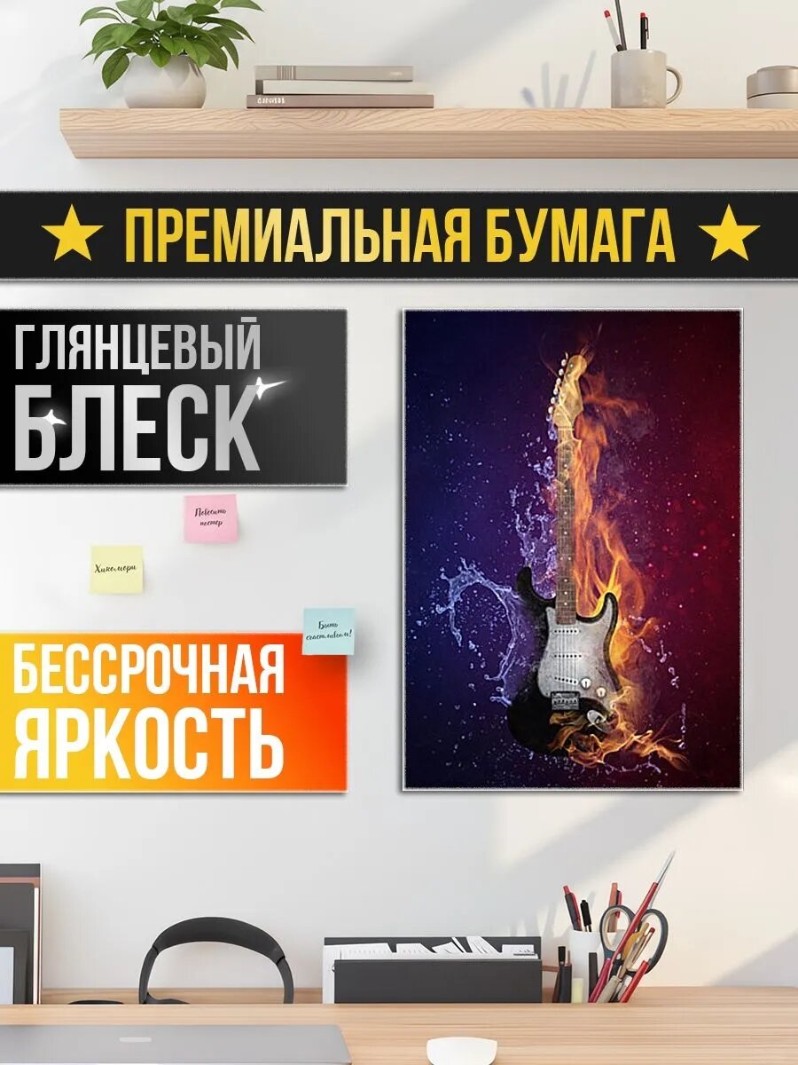 Постер на стену Гитара огня — фото 1
