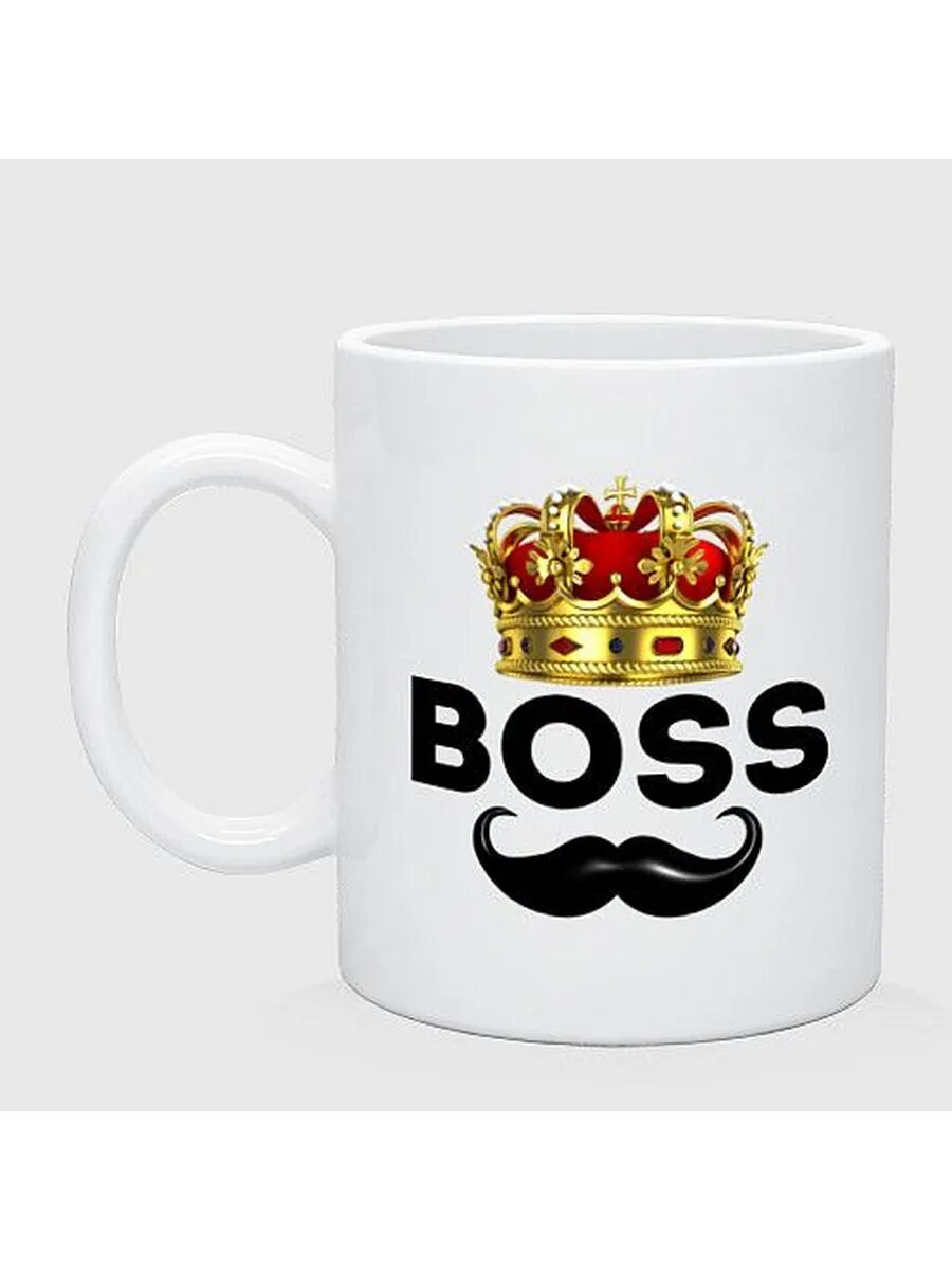 BOSS и корона с усами кружка
