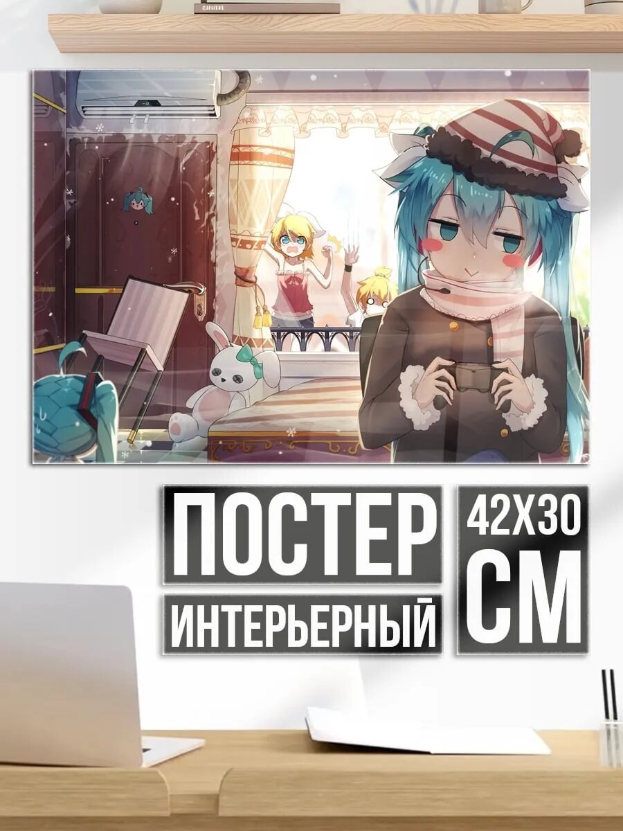 Плакат постер Аниме девушка зима