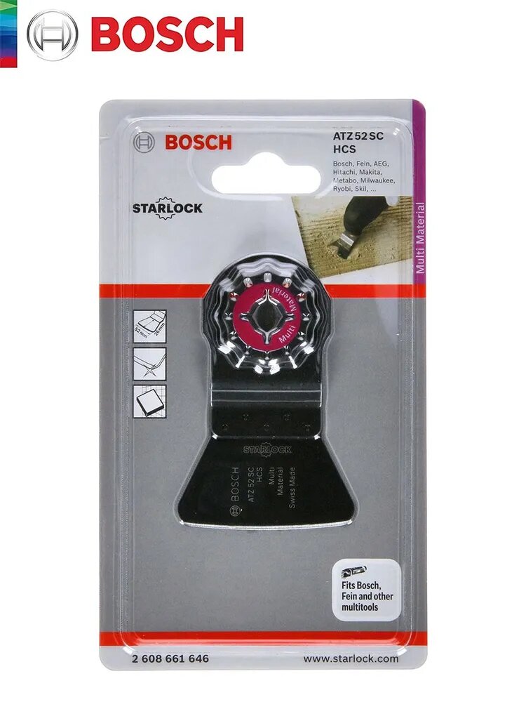 Насадка для реноватора Bosch Starlock ATZ 52 SC стальной скребок HCS