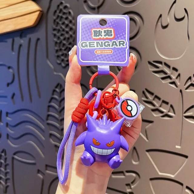 Оригинальные брелоки Pokémon с изображениями Пикачу, Генгара, Сильвеона, Спригатито, Кваксли Фуэкоко, аниме-фигурки, игрушки, брелоки, подвески для духов и подарки.