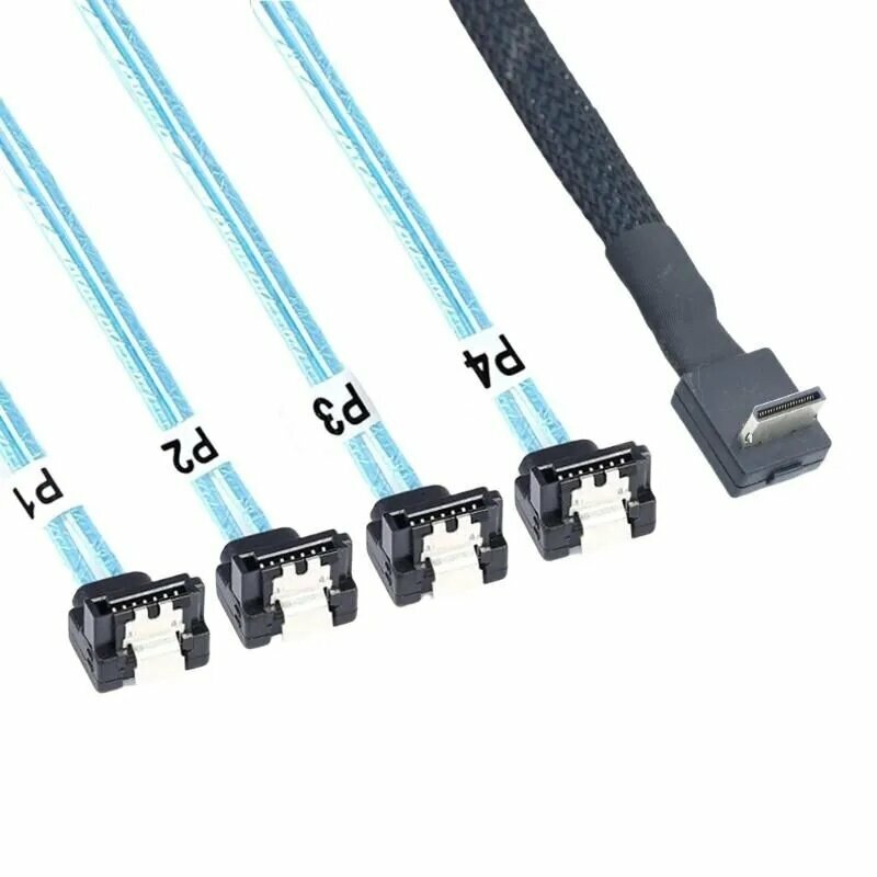 Угловая Oculink SFF 8611 4i до 4x 7p кабель PCIe 50/100 см повышает эффективность, 50cm