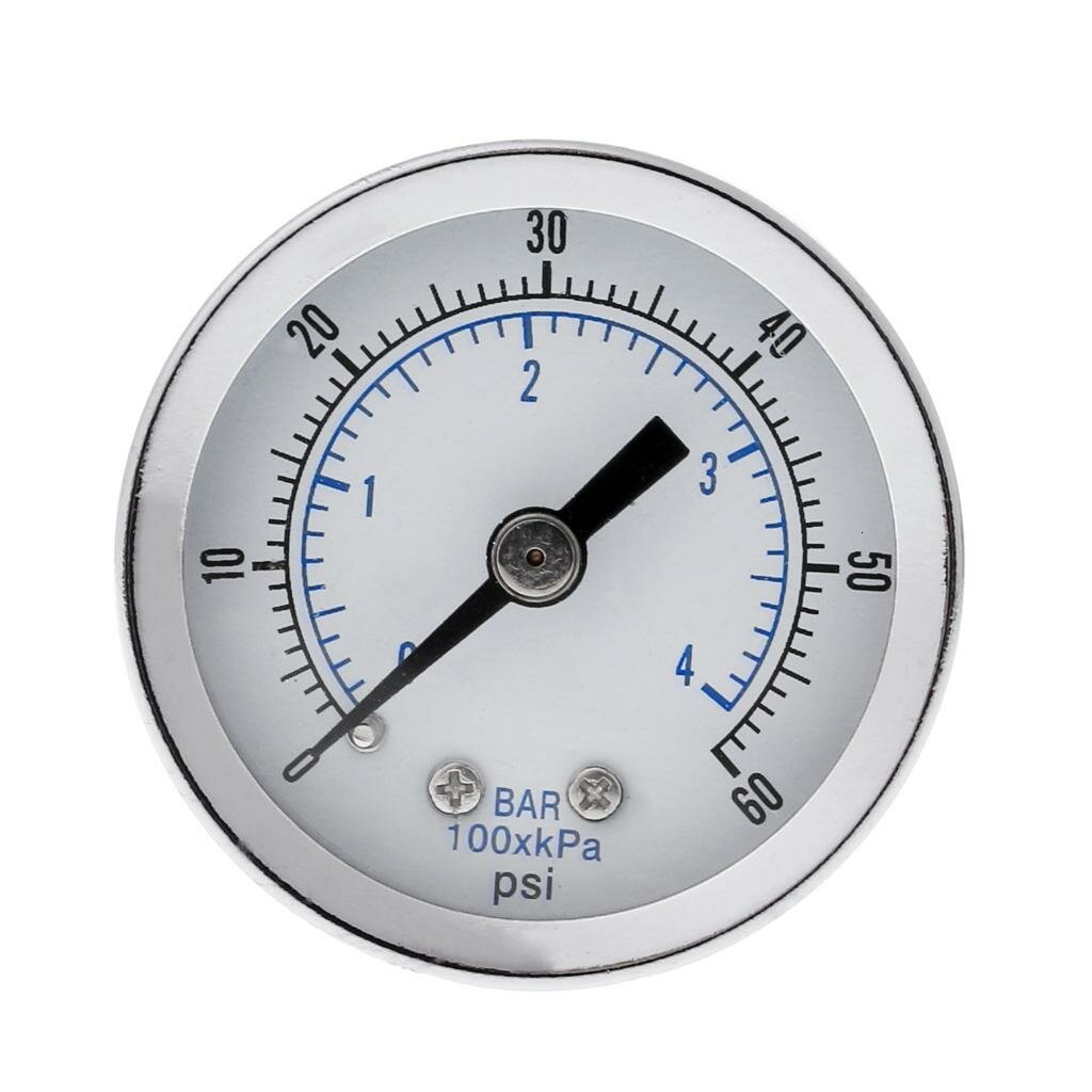 Манометр 0-60 PSI, 1/8" NPT, задний монтаж, Белый