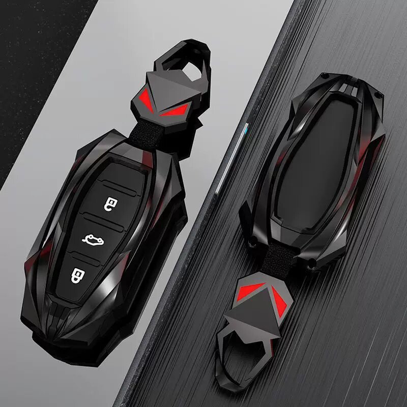 Черный чехол для ключей с красным глазом для VW Passat B7, CC, Lancer, Bora, Touran, Sprinter - комплект (модель I)