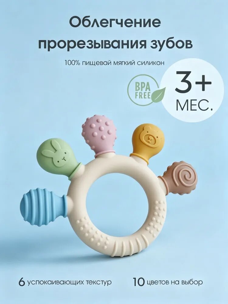 Успокаивающий прорезыватель ERDUO с ладошкой, игрушки для новорожденных 3+ мес, облегчение прорезывания зубов 20260527