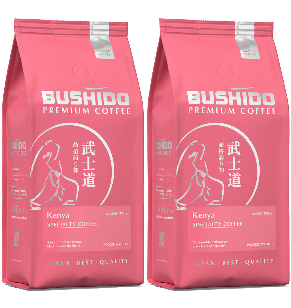 Кофе молотый BUSHIDO Kenya Specialty Coffee 100% арабика, 227 гр. х 2 шт.