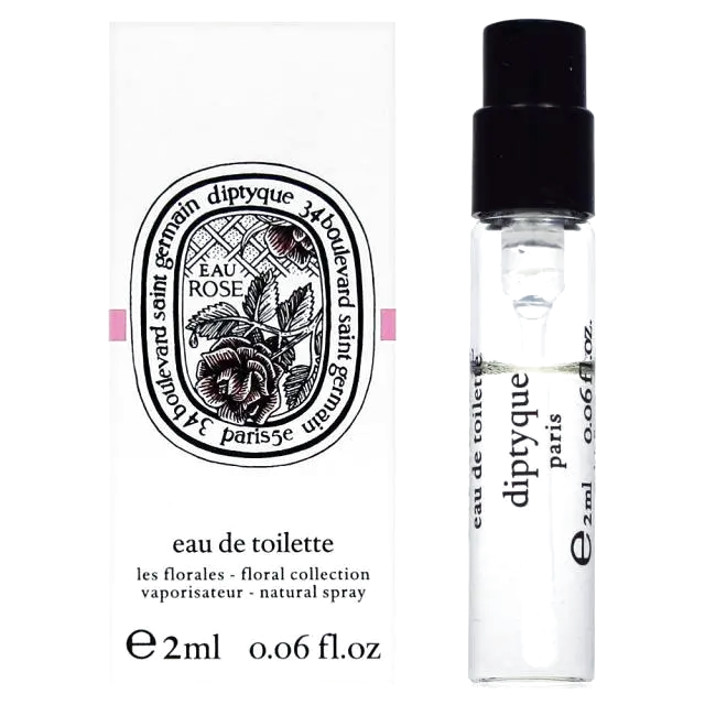 Diptyque Eau Rose 2 мл женская туалетная вода миниатюра / Диптик О Роз Розовая вода сэмпл