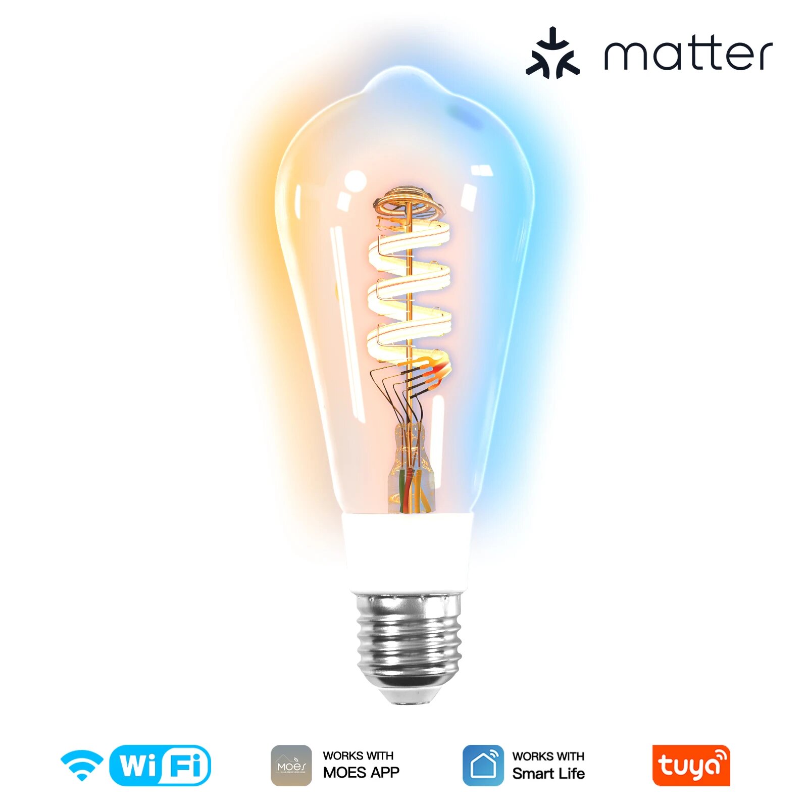 Умная лампа Matter ST64 Edison RGB Wi-Fi