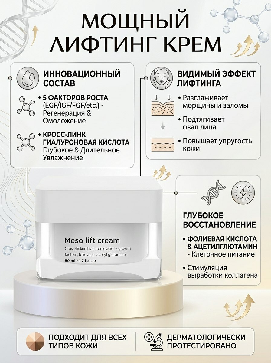 Fusion Meso Meso Lift Cream Мощный лифтинг-крем для ежедневного применения, 50 мл