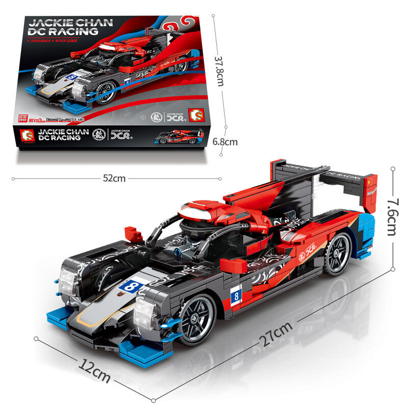 Официально лицензированный автомобильный макет DC Racing Team 1:18, набор для сборки совместимый с LEGO,