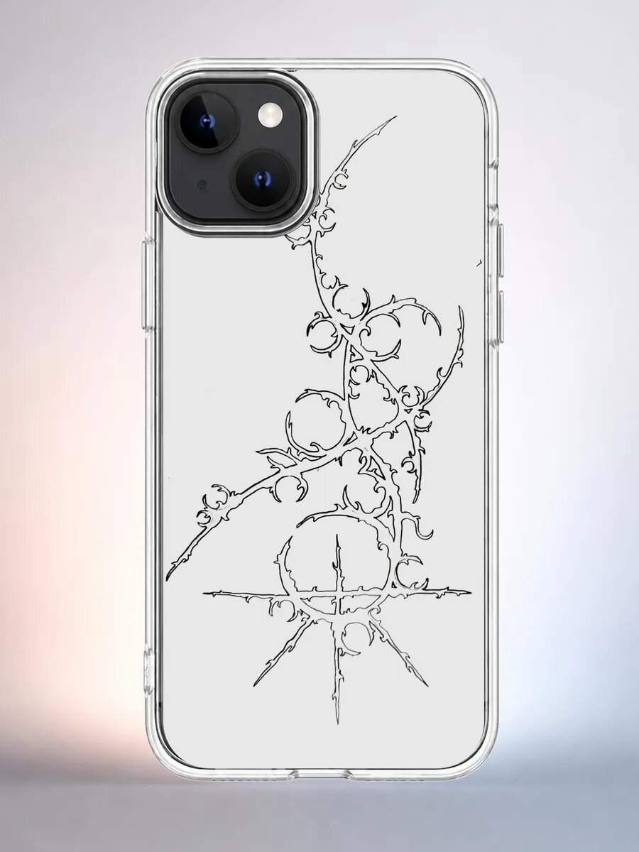 Чехол iPhone 15 шипастая ветвь силиконовый прозрачный