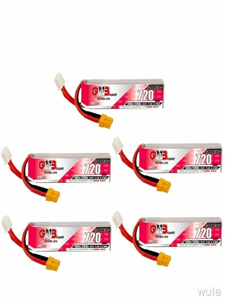 5Pcs GNB 1S/2S/3S/4S/6S 720mAh 100C HV Липо батарея