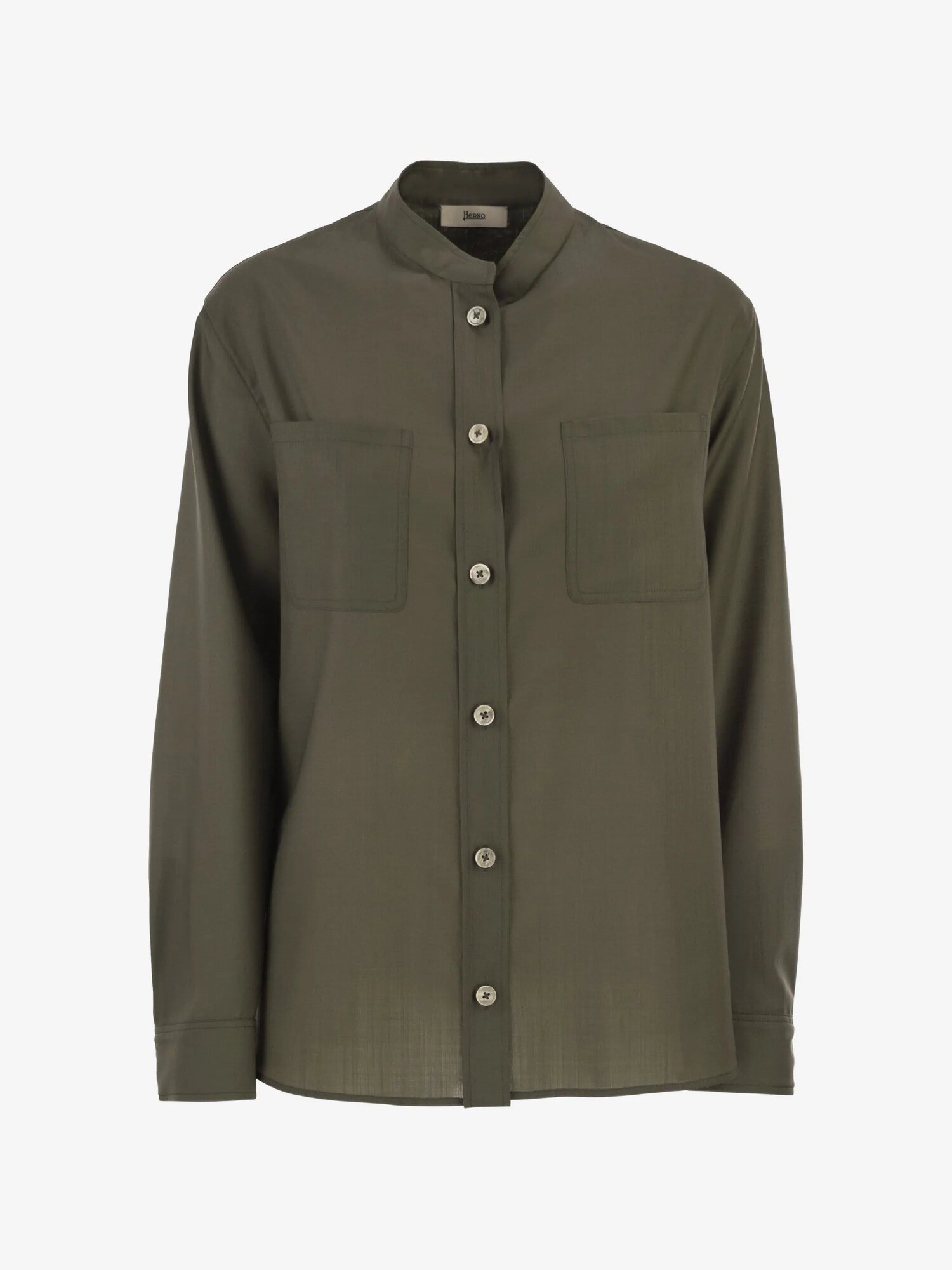 Рубашка Chest-pocket mandarin-collar shirt